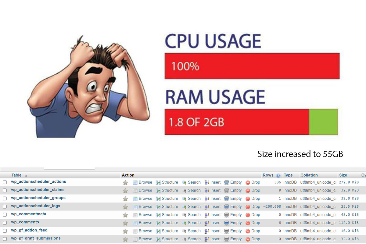Solved: wp_actionscheduler_actions causing high CPU usage on the server and resulting in slow ...